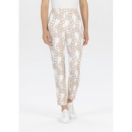 Stehmann Damen Stoffhose Sommerhose mit grafischem Muster braun 42, N-Gr