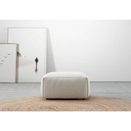 Home Affaire Hocker &raquo;Glimminge auch in Breitcord, Feincord und Easy care-Bezug&laquo; passend zur Serie "Glimminge" silber 100% Polyester B/H/T: 80cm x 42cm