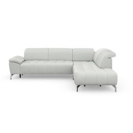 Sit & More sit&more Ecksofa &raquo;Cool L-Form&laquo; wahlweise mit Kopfteilverstellung und Vorziehsitz, motorisch grau B/H/T: 272cm x 79cm x 220cm, Chenille, Ottomane 