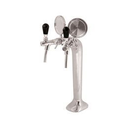 ich-zapfe Schanks&auml;ule, Bierzapfs&auml;ule - Chrom, 2-leitig, elegant, "Topp-Qualit&auml;t!" (Paketpreis)