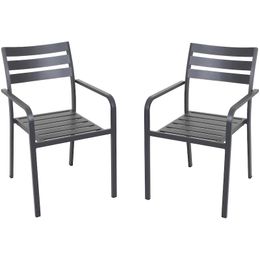 Garden Pleasure Stapelstuhl &raquo;TREVISO&laquo; (Set) 2 Stk.2er Set grau Aluminium B/H/T: 55cm x 88cm x 63cm, 2 Stk.