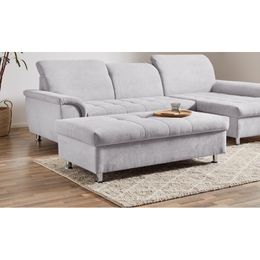 DOMO collection Stauraumhocker &raquo;FRANZI, elegant, komfortabel&laquo; mit gro&szlig;em Stauraumfach grau B/H/T: 131cm x 42cm x 61cm, Chenille-Struktur,mit Staufach