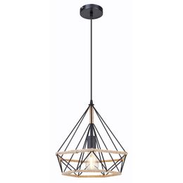 Globo LIGHTING H&auml;ngeleuchte &raquo;ULLEU&laquo; E27 H&auml;ngelampe/Pendelleuchte/Esszimmer/Wohnzimmer/Esstisch schwarz &Oslash; 38cm H: 150cm