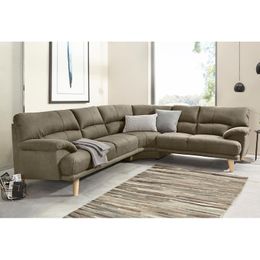 Trendmanufaktur Polsterecke &raquo;Cecilia, italienisches Designsprache, modern und komfortabel, L-Form,&laquo; toller Sitzkomfort und bequeme Armlehnen braun B/H