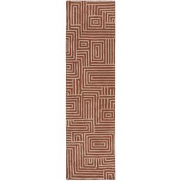 FLAIR RUGS Teppich &raquo;Kylo&laquo; rechteckig 12 mm H&ouml;he Hoch-niedriger Flor in Wolle-Optik braun Kunstfaser B : 80cm 1 Stk., 12mm, L: 300cm