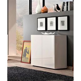 Home Affaire Sideboard &raquo;MISTER, Kommode, Lowboard, Breite 90 cm, Made in Italy&laquo; Korpus und Fronten komplett Hochglanz lackiert wei&szlig; B/H/T: 90cm x 80cm