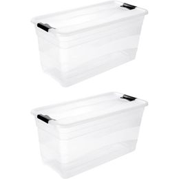 keeeper Aufbewahrungsbox &raquo;Cornelia, 2er Set, 83 L, 79,5 x 39,5 x 40 cm&laquo; durch Clips verschlie&szlig;bar, Griffe am Boden Kunststoff 2 Stk., B/H/T: 79,5cm x 