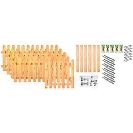 TETZNER & JENTZSCH Lattenzaun &raquo;Lakeland 1&laquo; 4 Elemente, LxH: 874x100 cm braun Holzwerkstoff H/L: 100cm x 8,74m, Pfosten: 6 Stk.