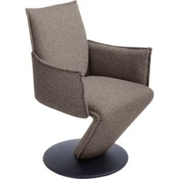K+w Komfort & Wohnen K+W Komfort & Wohnen Esszimmerstuhl &raquo;Drive, Drehstuhl&laquo; () Sessel mit federnder Sitzschale, Drehteller in Metall schwarz Struktur braun 775: 