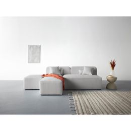Home Affaire Ecksofa &raquo;Sundstrup L-Form&laquo; Modulserie, individuelle Zusammenstellung grau 93% Polyester, 6% Acryl, 1% Baumwolle B/H/T: 220cm x 76,5cm x 
