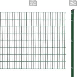 Arvotec Doppelstabmattenzaun &raquo;EXCLUSIVE 163 zum Einbetonieren&laquo; Zaunh&ouml;he 163 cm, Zaunl&auml;nge 2 - 60 m gr&uuml;n Kunststoff, Stahl H/L: 163cm x 50m, Pfosten: 26 Stk.