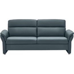 Die PlanBar 3-Sitzer &raquo;PN-EM16031, Breite 216 cm&laquo; Echtleder mit Federkernpolsterung, wahlweise mit Armteilverstellung blau B/H/T: 216cm x 96cm x 92cm, 