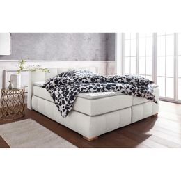 Home Affaire Boxspringbett &raquo;Chelles&laquo; inkl. Kaltschaumtopper, in 5 Breiten und 3 Matratzenarten beige Samtoptik (100% Polyester);Bezug der 