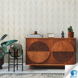 Livingwalls living walls Vliestapete &raquo;DesignDrop vorgeleimte Tapete Art Deco Design Creme Gold&laquo; matt strukturiert Vliestapete vorgekleistert grafisch f&uuml;r 