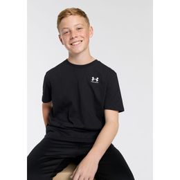 Under Armour Jungen T-Shirt &raquo;UA B SPORTSTYLE LC SS&laquo; f&uuml;r Jugendliche geeignet, Kurzarm, mit Rundhalsausschnitt wei&szlig; XS