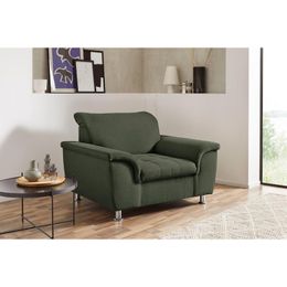 DOMO collection Sessel &raquo;FRANZI zeitlos und elegant, moderne Sitzheftung&laquo; wahlweise mit Kopfteilverstellung gr&uuml;n Struktur fein,mit Kopfteilverstellung,