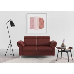 Sit & More sit&more 2-Sitzer &raquo;Arngast&laquo; inklusive Federkern und Kopfteilverstellung rot B/H/T: 156cm x 84cm x 93cm, NaturLEDER , R&uuml;cken Spannstoff