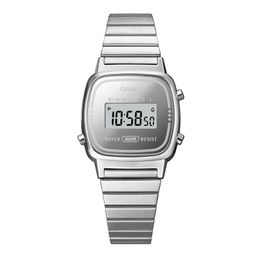 CASIO VINTAGE Damen CASIO VINTAGE Chronograph Quarzuhr, Armbanduhr, Damenuhr, Edelstahlarmband, digital silber Einheitsgr&ouml;&szlig;e