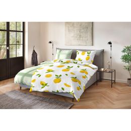 Primera Bettw&auml;sche &raquo;Soft-Seersucker-Bettw&auml;sche Lemon&laquo; 2 gelb Soft-Seersucker, Obermaterial: 100% Baumwolle B/L: 135cm x 200cm, 1 Stk., 1 Stk., Soft-Seersucker