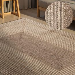 Hanse Home Teppich &raquo;Juno Line Juteteppich&laquo; rechteckig 9 mm H&ouml;he Jute, Shape, Handgemacht, Wohnzimmerteppich, Naturteppich, Wohnzimmer beige Oberfl&auml;che