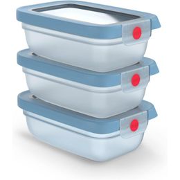 Emsa Frischhaltedose &raquo;oneClick&laquo; verschlossen mit nur 1 x Klick, 100% dicht, made in Germany blau Polyprophylen (PP) B/H/L: 11,71cm x 17,63cm x 17,49cm