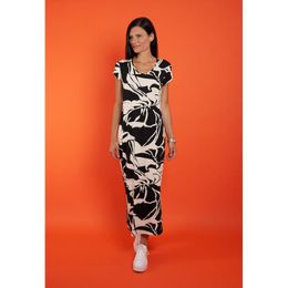 Seidel Moden Damen Maxikleid Ohne Taschen mit floralem Muster, MADE IN GERMANY beige 34, N-Gr