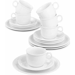 Seltmann Weiden Kaffeeservice &raquo;Geschirr-Set, Service Compact&laquo; Geschirr-Set, Teller, Tassen, Untertassen, 18 Teile,f&uuml;r 6 Personen wei&szlig; Porzellan 18 Stk.