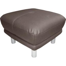 Trendmanufaktur Hocker &raquo;Cecilia, bequem und elegant&laquo; grau NaturLEDER (echtes Rindsleder);Luxus-Microfaser ALCAZAR (100% Polyester);NaturLEDER : Bitte 
