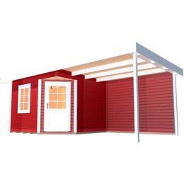 Weka Gartenhaus &raquo;Designhaus 213B Gr.2&laquo; rot Massivholz Fu&szlig;boden im Gartenhaus, R&uuml;ckwand, ohne Dacheindeckung