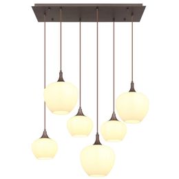 Globo LIGHTING H&auml;ngeleuchte &raquo;MAXY&laquo; E27 1 Stk. H&auml;ngelampe/Pendelleuchte/unterschiedliche Gl&auml;ser beige H: 120cm, 1 Stk.