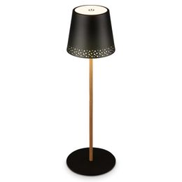 Briloner Leuchten LED Tischleuchte &raquo;KIKI&laquo; LED-Modul 1 Stk. Warmwei&szlig; mit Akku, h&ouml;henverstellbar, USB-C, warmwei&szlig;, IP44, schwarz, 38 cm 1, &Oslash; 12cm H: 38cm, 1 Stk.