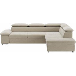 Sit & More sit&more Ecksofa &raquo;Valantine L-Form, B: 272 cm&laquo; mit Arm- & Kopfteilverstellung, optional mit Schlaffunktion beige 100% Polyester B/H/T: 272cm x 73cm x 
