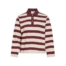 Vila Poloshirt 'VISinas' Damen Gr&ouml;&szlig;e XS hellbeige / weinrot