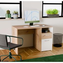 FORTE Schreibtisch &raquo;Culgoa&laquo; Schreibtisch, Stauraum, Schubkasten, T&uuml;re, offenes Fach, pflegeleicht braun B/H/T: 110cm x 75,3cm x 60cm