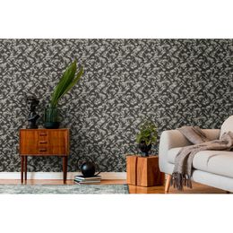Livingwalls living walls Vliestapete &raquo;Drawn Into Nature Bl&auml;tter-Tapete Mustertapete Pflanzen Natur&laquo; matt strukturiert Vliestapete Blatt-Motiv f&uuml;r Schlafzimmer 
