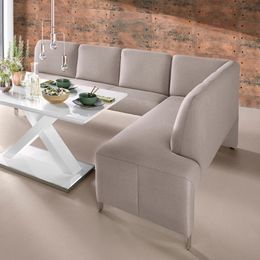 exxpo - sofa fashion Eckbank &raquo;Intenso, modern, 263/198 cm (B/T)&laquo; hohe Bodenfreiheit, frei im Raum stellbar, hoher Sitzkomfort beige NaturLeder;