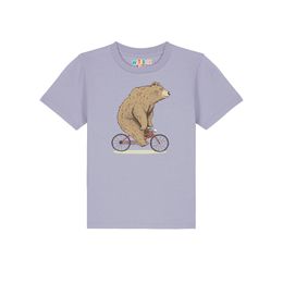 Watabout.kids T-Shirt 'Fahrradb&auml;r' Jungen Gr&ouml;&szlig;e 98/104 rostbraun / mokka / flieder / schwarz