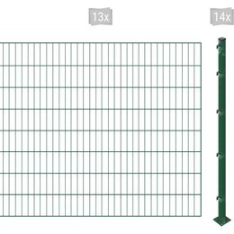 Arvotec Einstabmattenzaun &raquo;ESSENTIAL 160 zum Einbetonieren&laquo; Zaunh&ouml;he 160 cm, Zaunl&auml;nge 2 - 60 m gr&uuml;n Kunststoff, Stahl H/L: 160cm x 26m, Pfosten: 14 Stk.