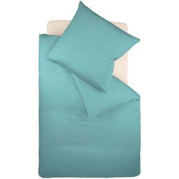 Fleuresse Bettw&auml;sche &raquo;Colours in 135x200, 155x220 oder 200x200 cm&laquo; 3 Stk. Bettw&auml;sche aus 100% Baumwolle, uni, mit Rei&szlig;verschluss blau Mako-Satin, 