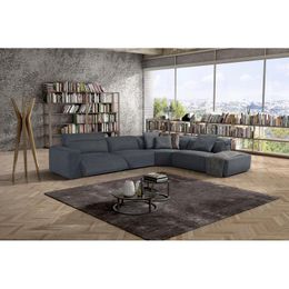 Egoitaliano Ecksofa &raquo;Beverly, extravangantes Designsofa mit erstklassigem Sitzkomfort&laquo; wahlweise mit elektrischer Relaxfunktion, Kopfteilverstellung grau B/H/T: 
