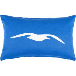 Pad Dekokissen &raquo;SEAGULL&laquo; Made in Europe, Kissenh&uuml;lle ohne F&uuml;llung, Motiv M&ouml;we, 1 St&uuml;ck blau Baumwolle B/L: 50cm x 30cm, 1 Stk.