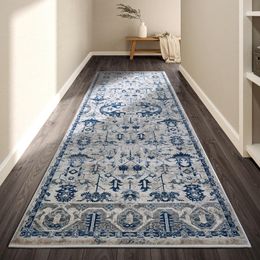 Villeroy & Boch Teppich &raquo;Emmanuel&laquo; rechteckig 11 mm H&ouml;he L&auml;ufer, Orient, Wohnzimmer, Schlafzimmer, Klassisch, Kurzflor, Weich blau Polypropylen B : 80cm 1 Stk., 11mm,