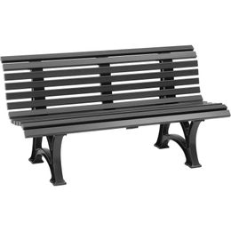 BLOME Gartenbank &raquo;3er-Bank Helgoland 150 cm graphitgrau&laquo; Vollkunststoff schwarz PVC, Polypropylen B/H/T: 150cm x 80cm x 64cm