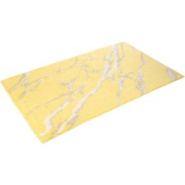 Vossen Badematte &raquo;&raquo;Marble&laquo;&laquo; H&ouml;he 16 mm fu&szlig;bodenheizungsgeeignet gelb Polyacryl rechteckig (60cm x 100cm ), 1 Stk.
