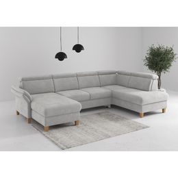 OTTO home Wohnlandschaft &raquo;Glendale, U-Form&laquo; inkl. Kopfteilverstellung, wahlweise mit Vorziehsitz und Bettkasten grau 90% Polyester, 10% Polyamid B/H/T
