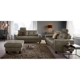 OTTO home 3-Sitzer &raquo;Varese, B: 192cm, klassisches Design&laquo; mit Kreuznaht und Federkern grau Struktur (100% Polyester) / Struktur (100% Polyester);