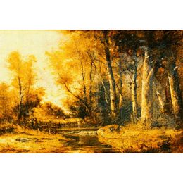 ARCHITECTS PAPER Fototapete &raquo;Atelier 47 Forest Painting 1&laquo; Wald glatt Vlies, Wand, Schr&auml;ge, Decke gelb Vlies B/L: 4m x 2,7m