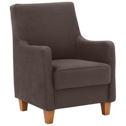 Home Affaire Sessel &raquo;Palmera, B: 70 cm&laquo; mit Federkern braun 100% Polyester;Struktur (100% Polyester);Luxus-Microfaser in Lederoptik (100% Polyester) 
