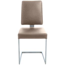 K+w Komfort & Wohnen K+W Komfort & Wohnen Freischwinger () stabiles Hochkantgestell, in Leder oder Microfaser grau B/H/T: 44cm x 96cm x 57cm, Leder Longlife BRONCO