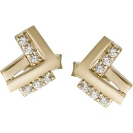 Firetti Damen Paar Ohrstecker &raquo;Schmuck Geschenk Silber 925 Ohrschmuck Ohrringe Spitze&laquo; mit Zirkonia (synth.) gold Silber 925 (Sterlingsilber)